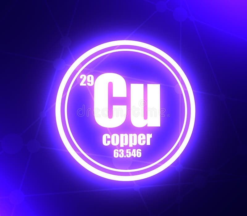 Copper chemical element. stock illustration. Illustration of research ...