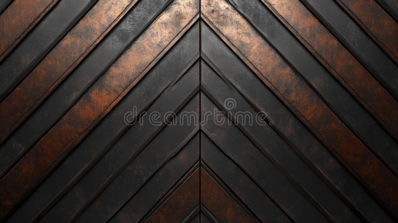Copper Chevron Texture Panels. Dark Geometric Pattern in Chevron Style ...