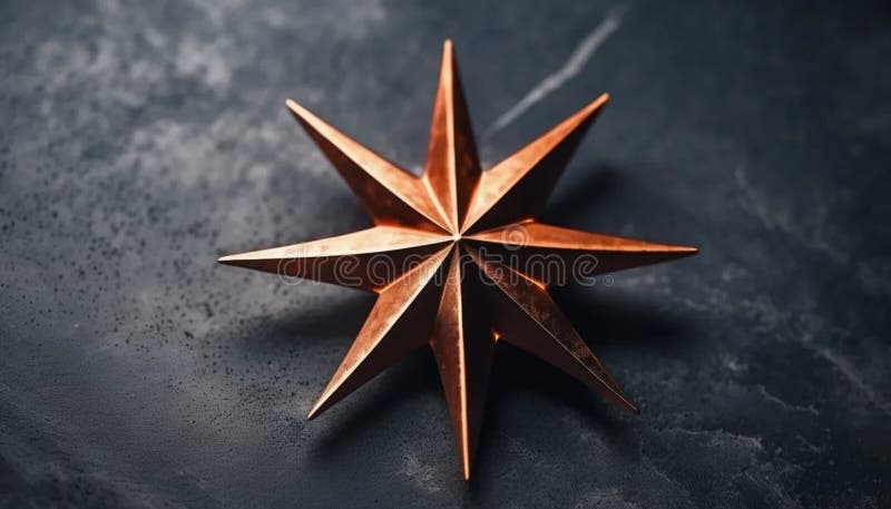 Copper Star on Concrete Background Stock Illustration - Illustration of ...