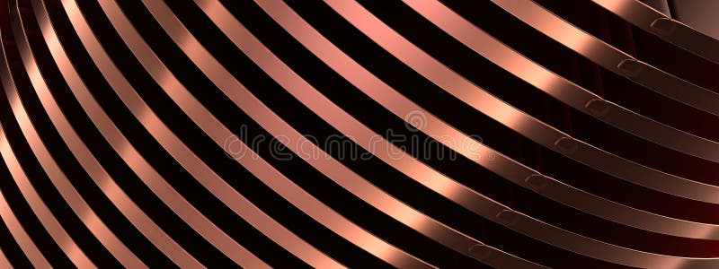 Copper Circular Bend Metallic Elegant Modern 3D Rendering Image ...