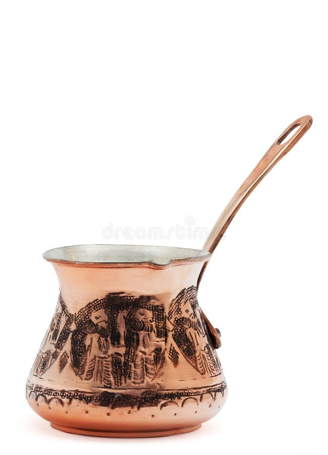 Copper coffee pot. stock image. Image of utensils, traditional - 12463757