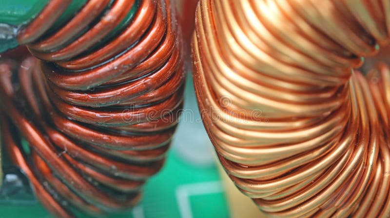 Copper Coil on a Circuit Board Stock Image - Image of electrical ...