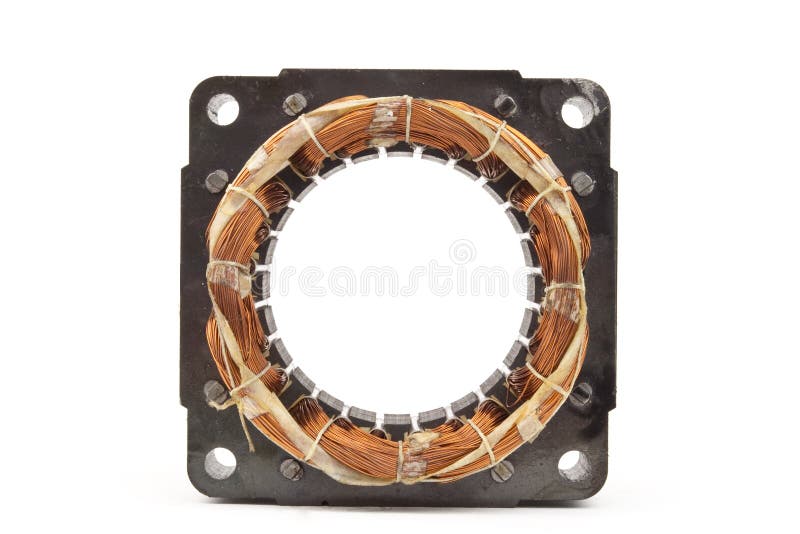 Copper Coil Of Electrical Motor Stock Photo - Image of rotor, steel ...