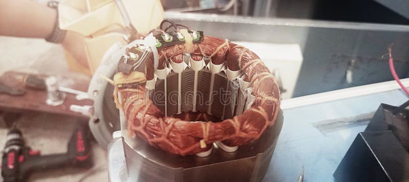 Copper Coil Fan Motor Technology Stock Image - Image of motor ...