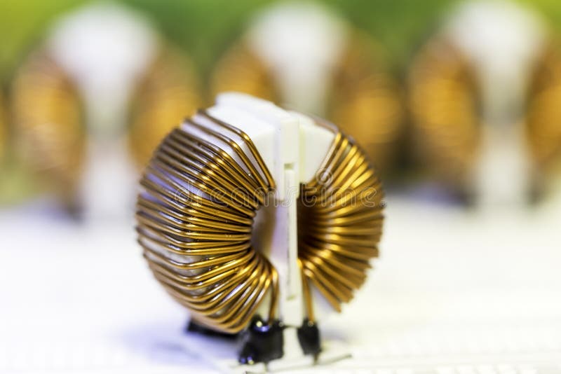 Copper coils THT stock image. Image of macro, inductor - 126557543