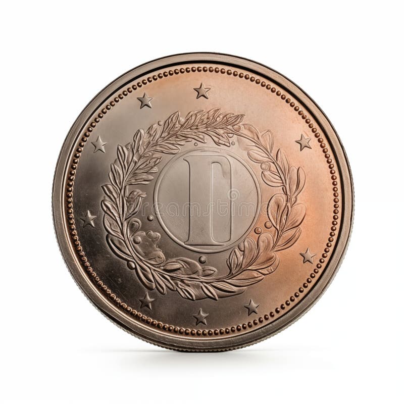 Copper Coin with Decorative Design Stock Illustration - Illustration of ...