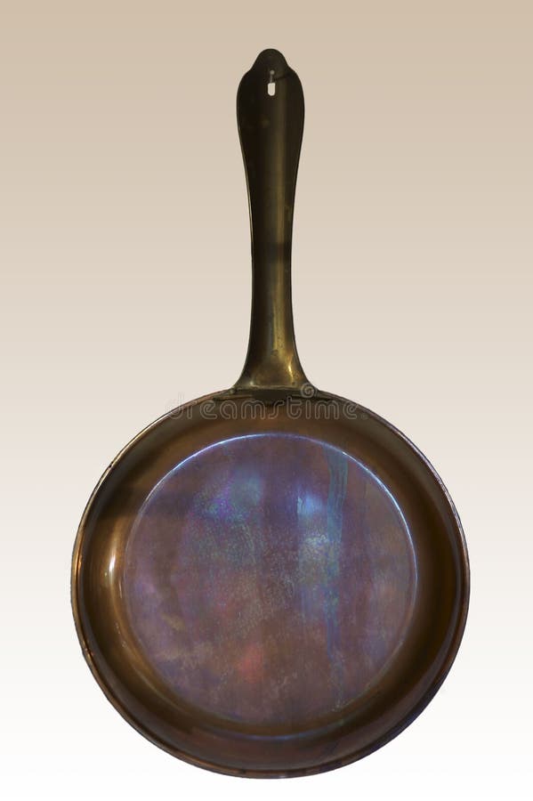 Copper-colored frying pan stock image. Image of reflections - 38255547