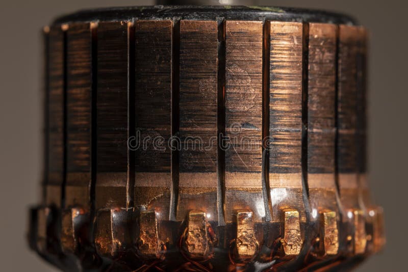 Copper Commutator Bar of the Electric Motor Close Up Stock Image ...