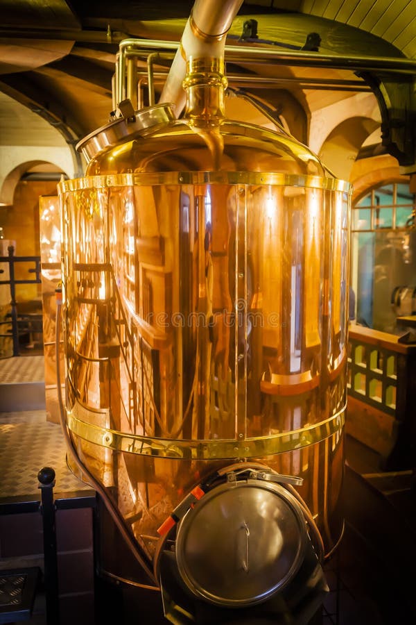 Whiskey Distillery Old Copper Washback in Ireland Stock Image - Image ...