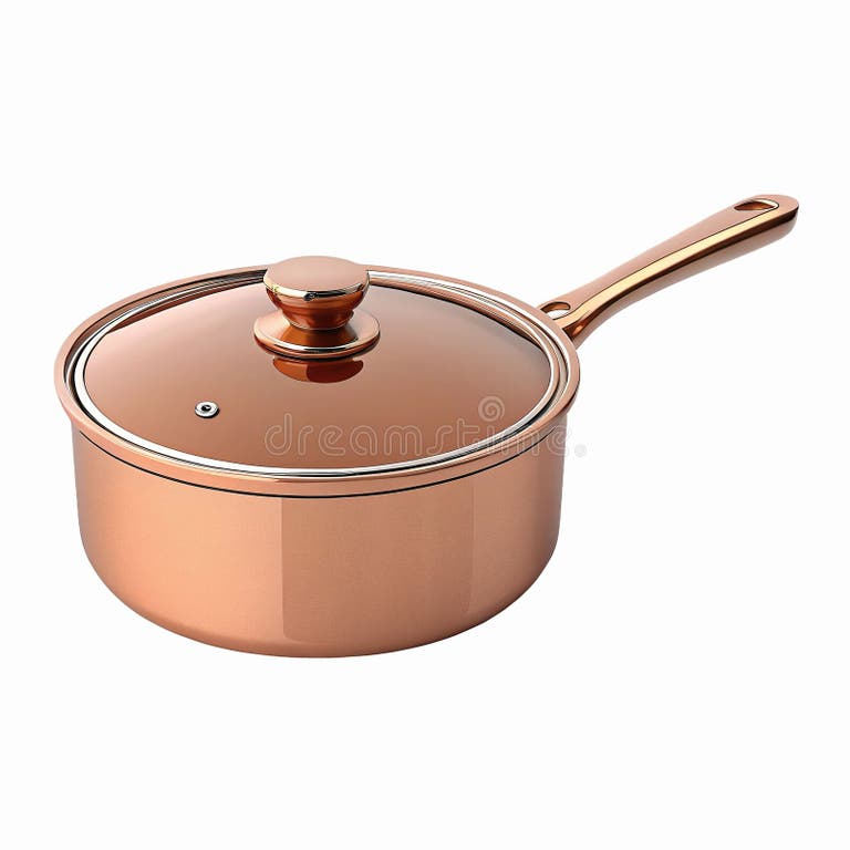 Copper Cookware Saucepan with Lid Transparent Background for Kitchen ...
