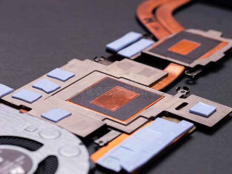 Copper Cooling System from the Laptop Computer. Stock Photo - Image of ...