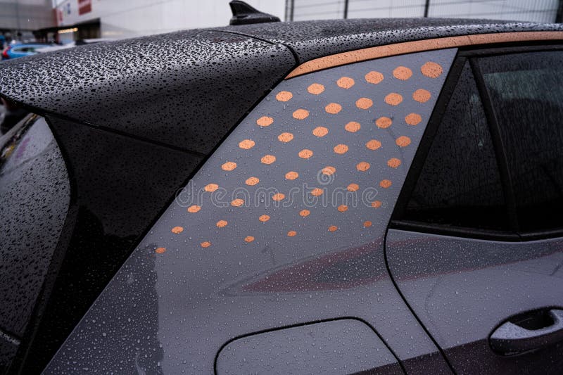 Copper Decal Details on the C-pillar of a Car.. Stock Photo - Image of ...