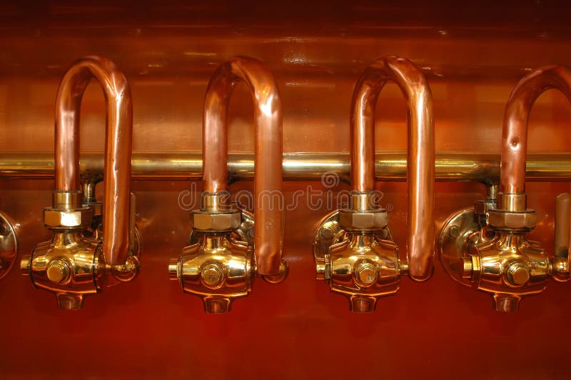 Copper detail brewery stock image. Image of fixture, detail - 49131297