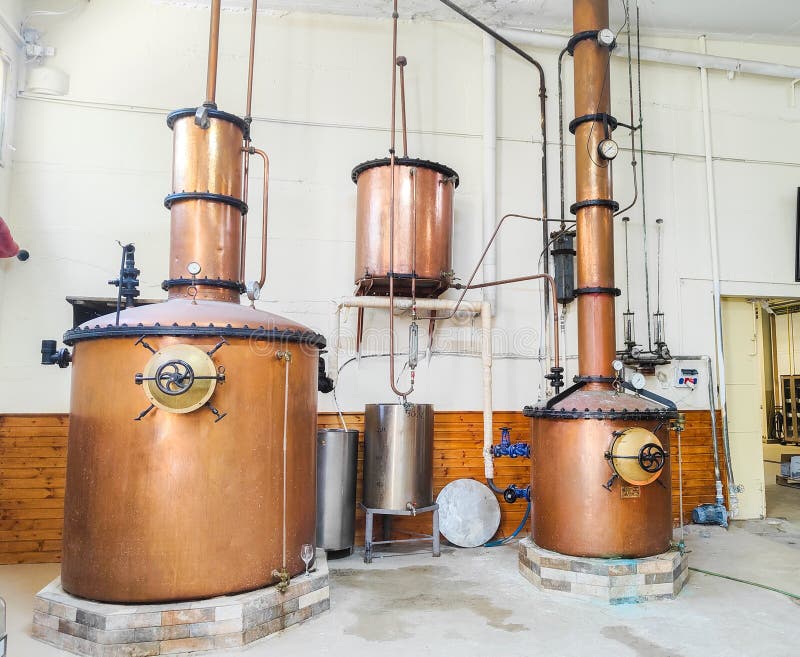 Copper Distillation Pots at an Winery Stock Photo - Image of museum ...