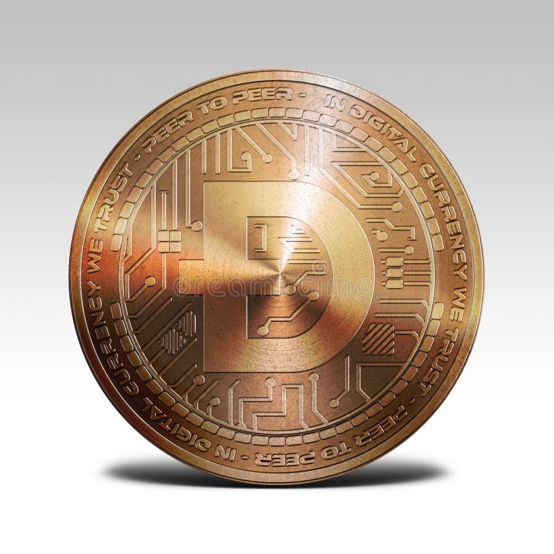 Copper Dogecoin Coin Isolated on White Background 3d Rendering ...