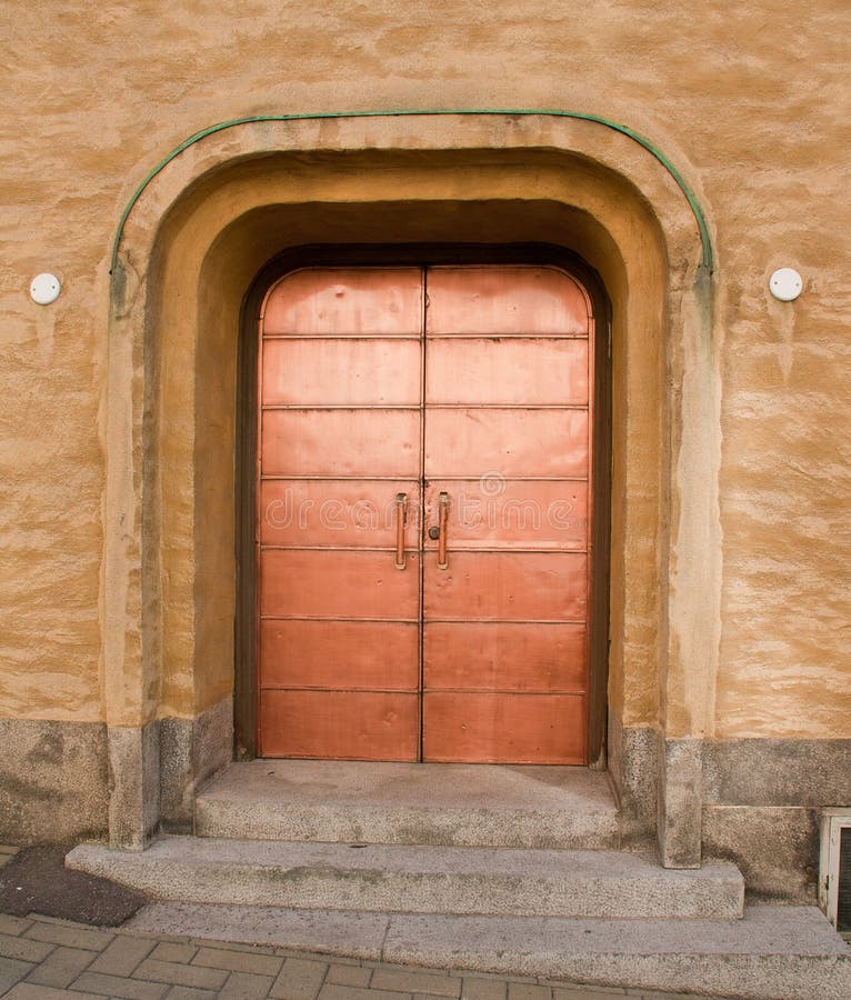 Copper door with patina stock image. Image of holes, outdoors - 87988015