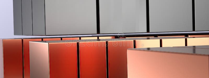 Copper Dynamic Box Metallic Elegant Modern 3D Rendering Image ...