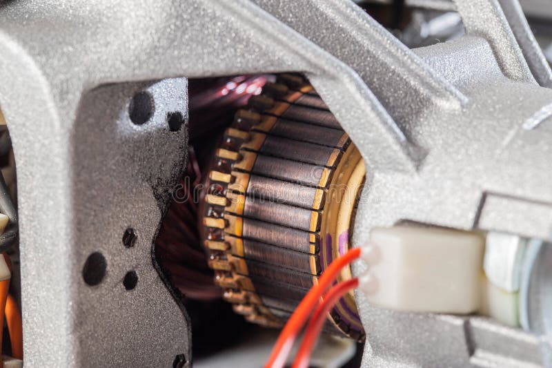 Copper Electric Motor Rotor, Commutator Motor Spare Part, Macro Stock ...