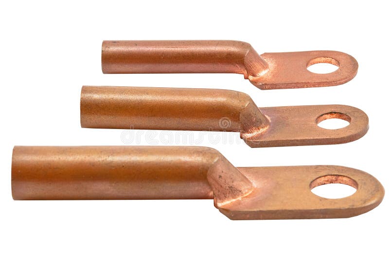 Copper electric terminals stock photo. Image of network - 171355650