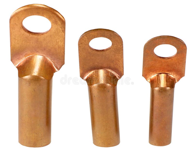 Electric Terminals of Different Size on White Stock Image - Image of ...