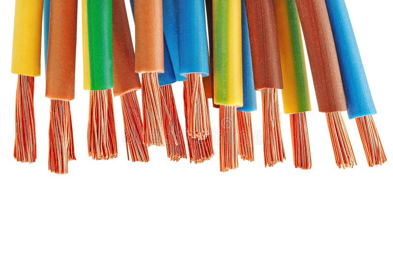 Copper Electric Wire Isolated on a White Background. Stock Image ...