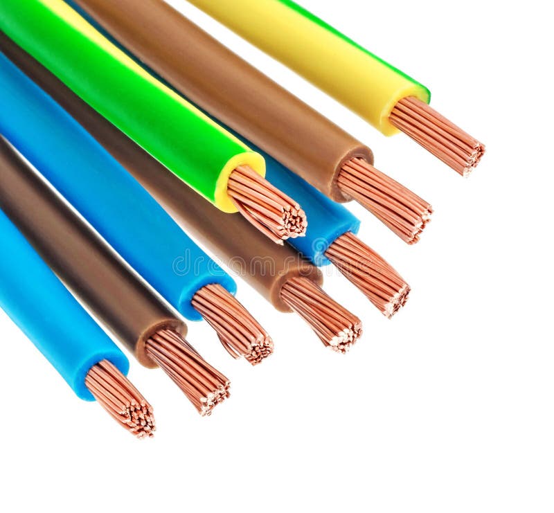 Copper Electric Wire Isolated on a White Background Stock Image - Image ...