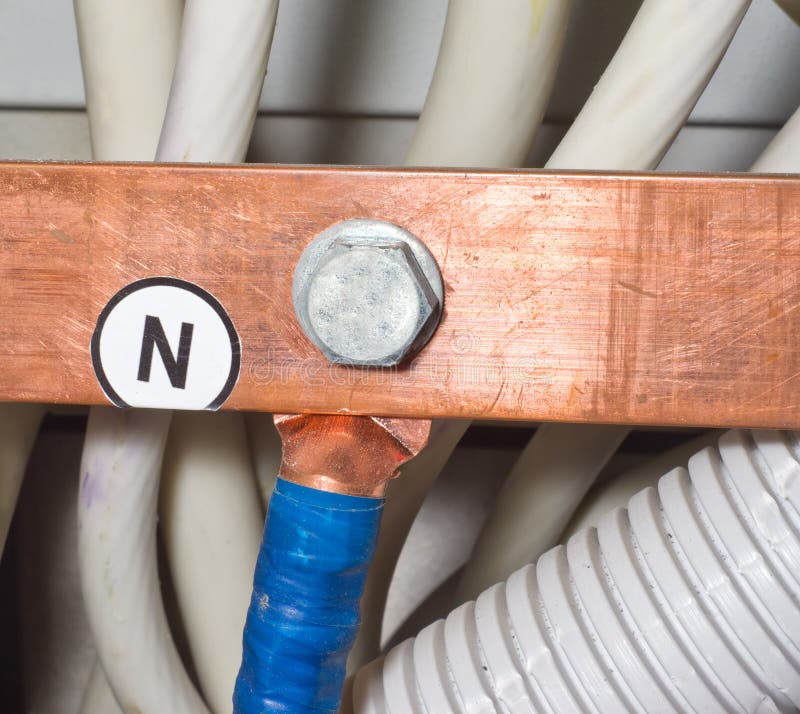 Copper electrical bus N stock image. Image of electrical - 110648967