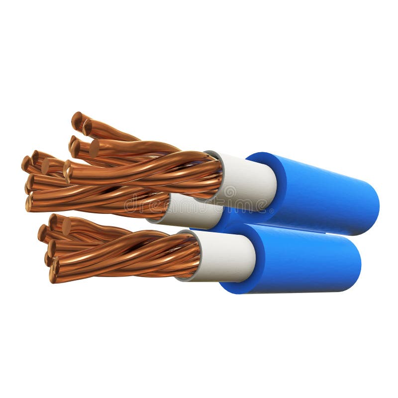 Copper electrical cable 3d stock illustration. Illustration of danger ...