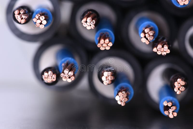 Copper Bar Electrical Grounding Stock Image - Image of cables ...