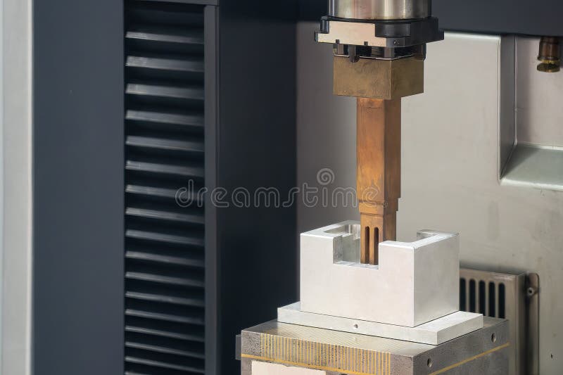 The Copper Electrode Working on EDM Machine Stock Photo - Image of ...