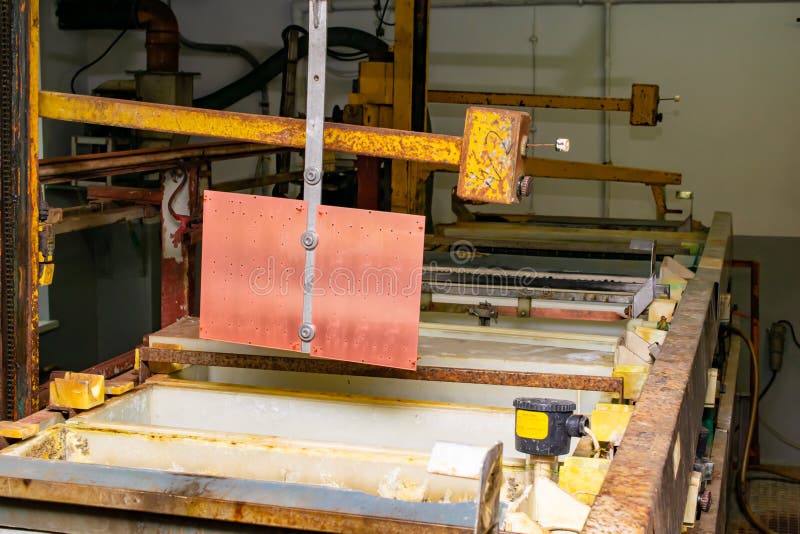 Copper Electroplating Machine for Printed Circuit Boards Stock Photo ...