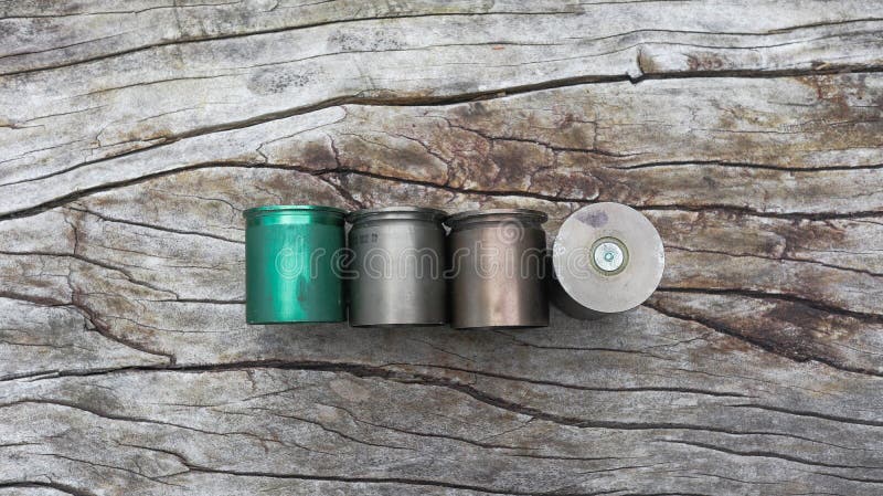Used Copper Empty Bullet Shells on Wood Plank Stock Photo - Image of ...
