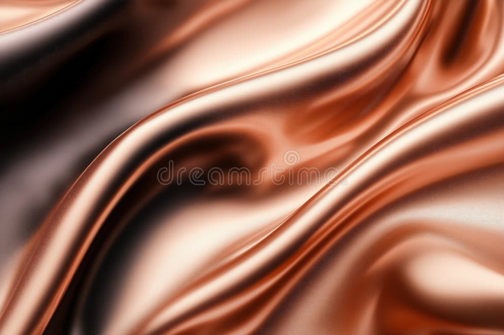 Copper Fabric Texture Showcases Smooth Waves and Rich Tones Stock Photo ...