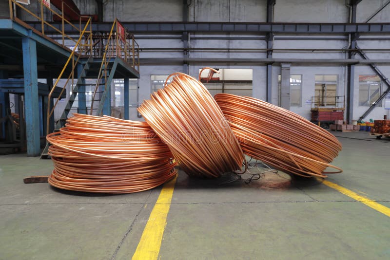 Copper Wire Copper Pipe Processing Machine Stock Photo - Image of ...