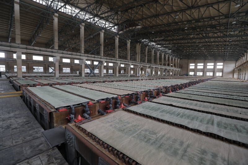 Copper Factory Drying Copper Stock Photo - Image of wire, machinery ...