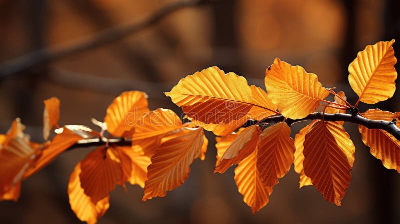 Copper fall leaves gold stock illustration. Illustration of enchanting ...