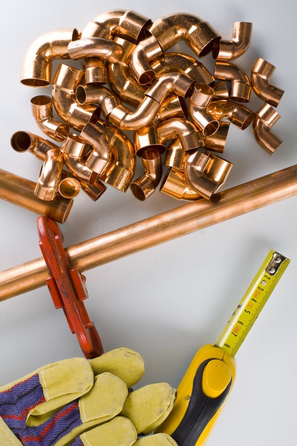 Copper fittings stock photo. Image of fittings, equipment - 63443750
