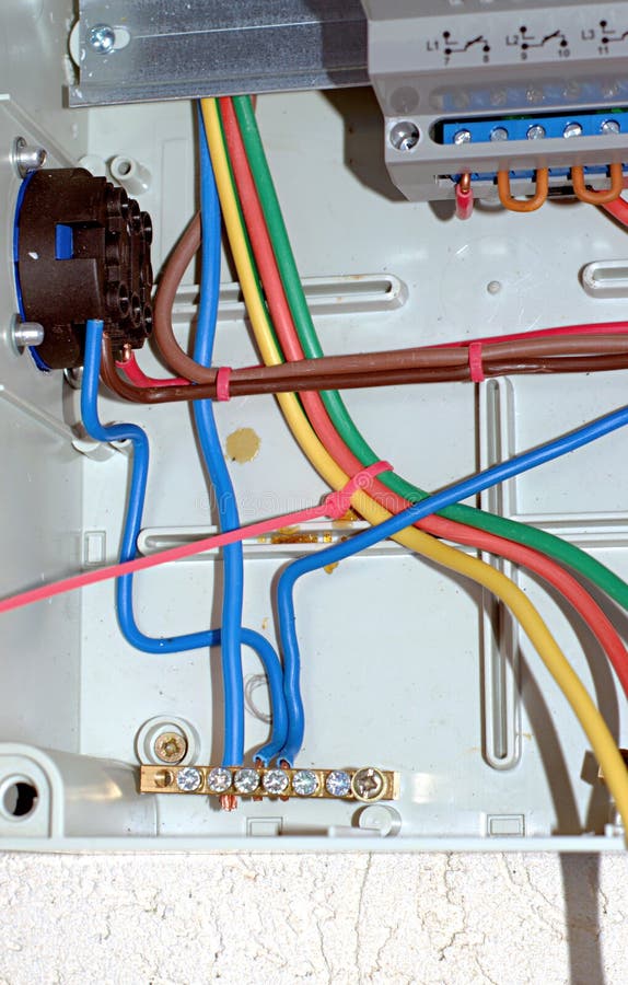 Electric Shield and Copper Cable for Power Connection. Stock Image ...