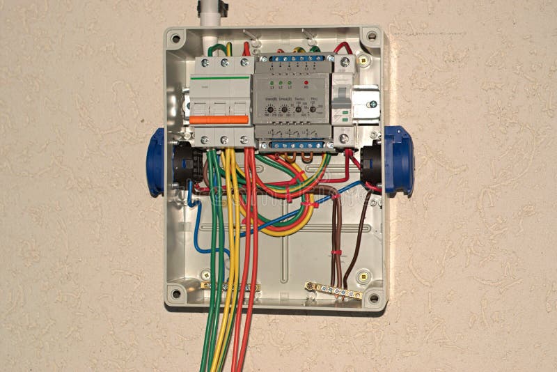 Electric Shield and Copper Cable for Power Connection. Stock Image ...