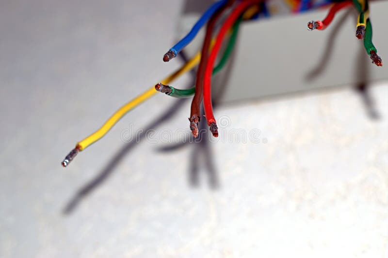 Electric Shield and Copper Cable for Power Connection. Stock Photo ...