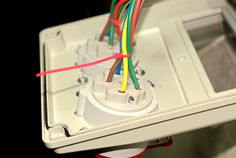 Electric Shield and Copper Cable for Power Connection. Stock Image ...