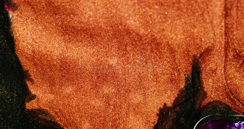 Copper Flow Glitter Mix Thick Shiny Liquid Paint Stock Video - Video of ...