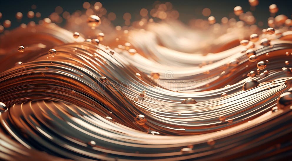 Copper Fluidity with Reflective Spheres Stock Photo - Image of ...