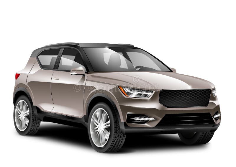 Black Generic SUV Car with Glossy Surface on White Background with ...