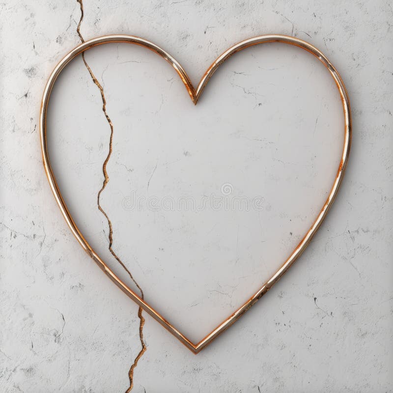Copper Heart Frame on Marble Background Stock Illustration ...