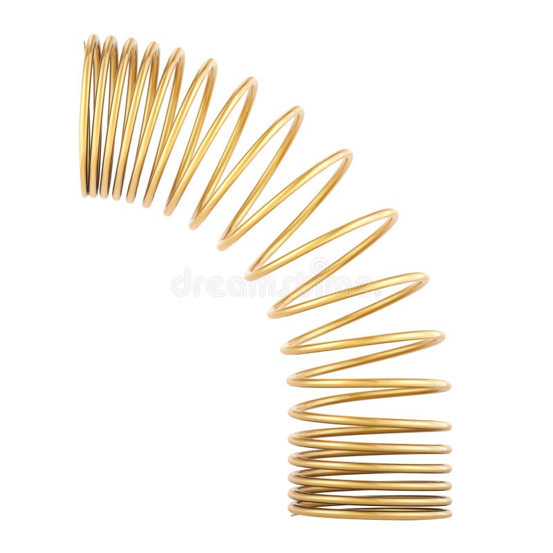 Copper Helical Coil Spring or Brass Spring. 3D Rendering Stock ...