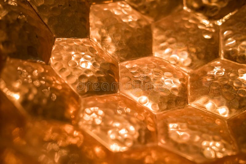 Copper Hexagon Pattern Background Stock Image - Image of reflection ...
