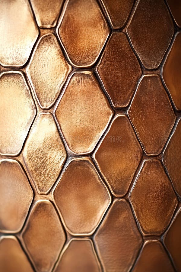 Copper Hexagon Pattern, Metallic Abstract Background. Copper Texture ...
