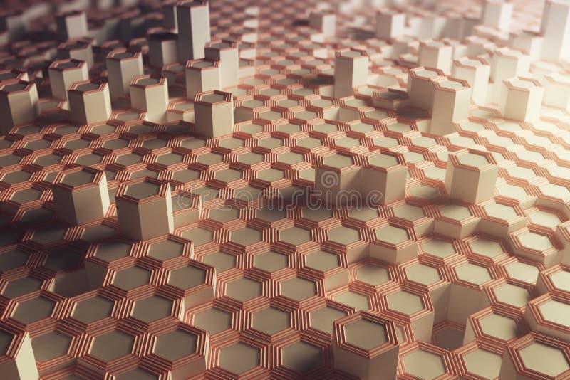 Copper Hexagonal Background Stock Illustration - Illustration of ...