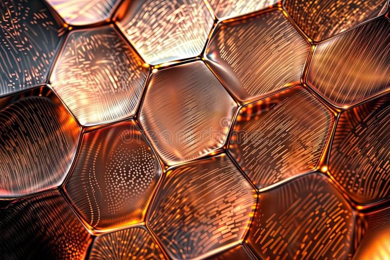 Copper Hexagon Patterns: Striking Metallic Abstract Surface Design ...